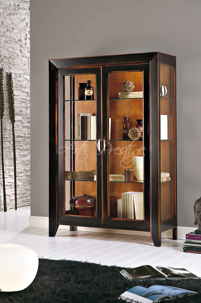 Art.P1102 Modern black and walnut showcase - Art Prestige – Luxury ...