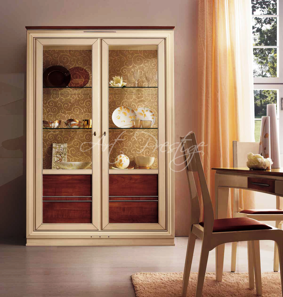 Art.2016/P Showcase two doors bicolour - Art Prestige – Luxury Furniture